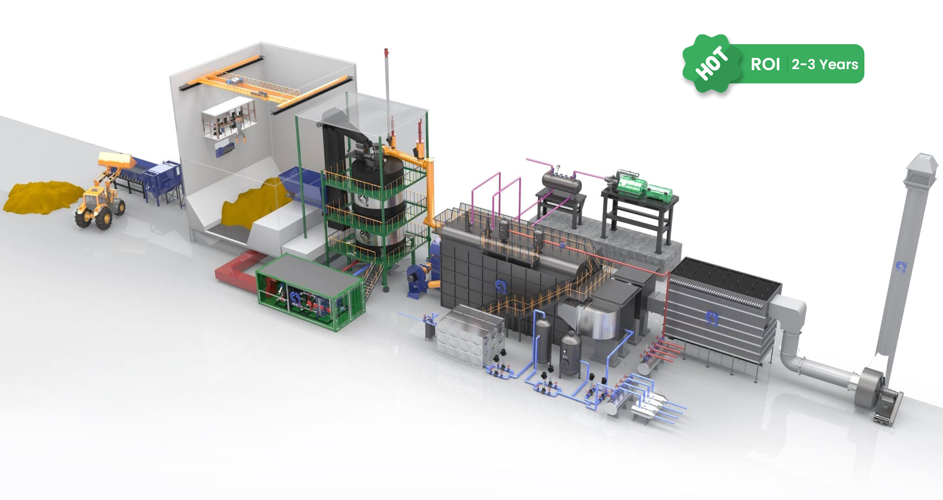 Biomass Gasification Steam Power Generation System
