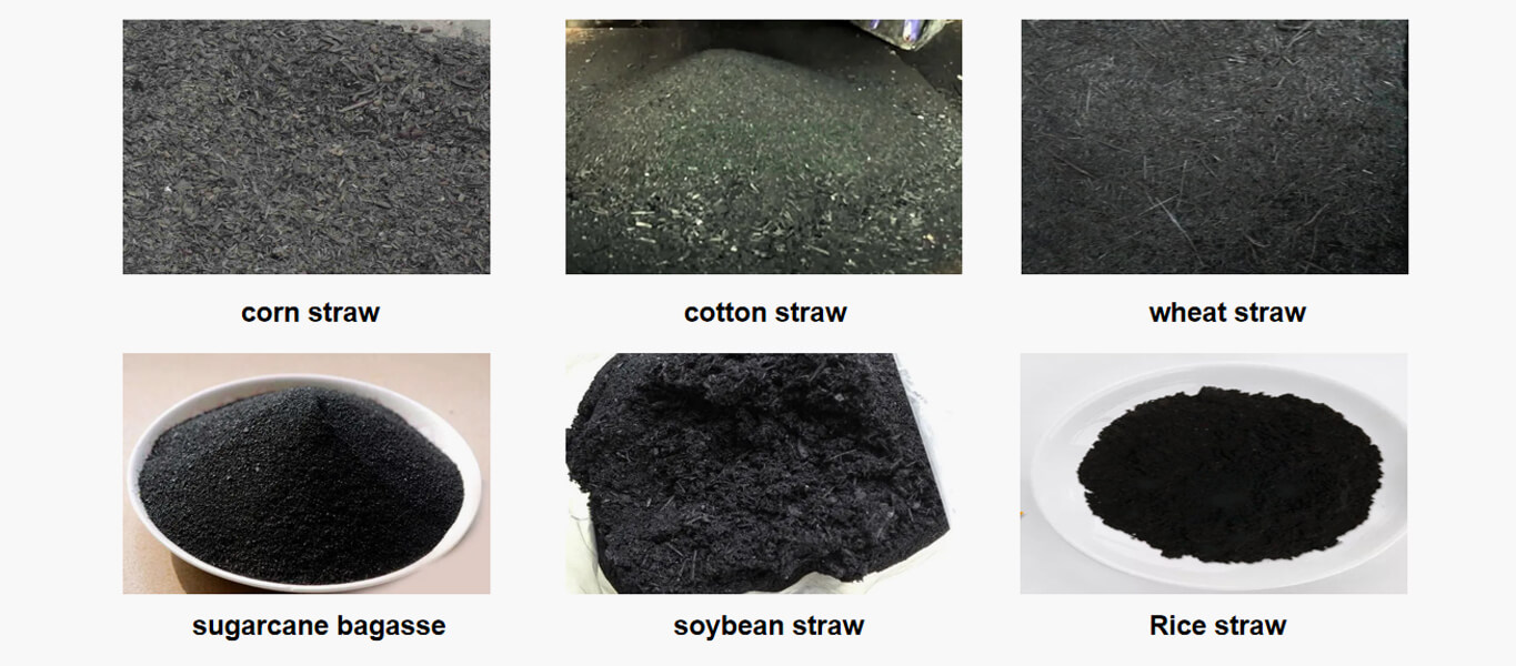 Straw charcoal